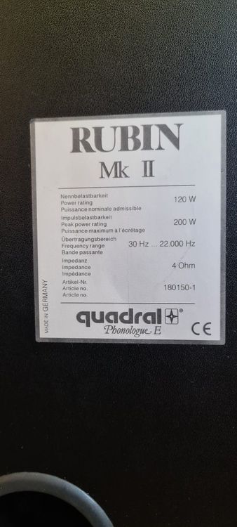 Boxen Rubin Mk2 Quadral 2 Stück (Gebraucht) in St. Gallen für CHF 130 ...