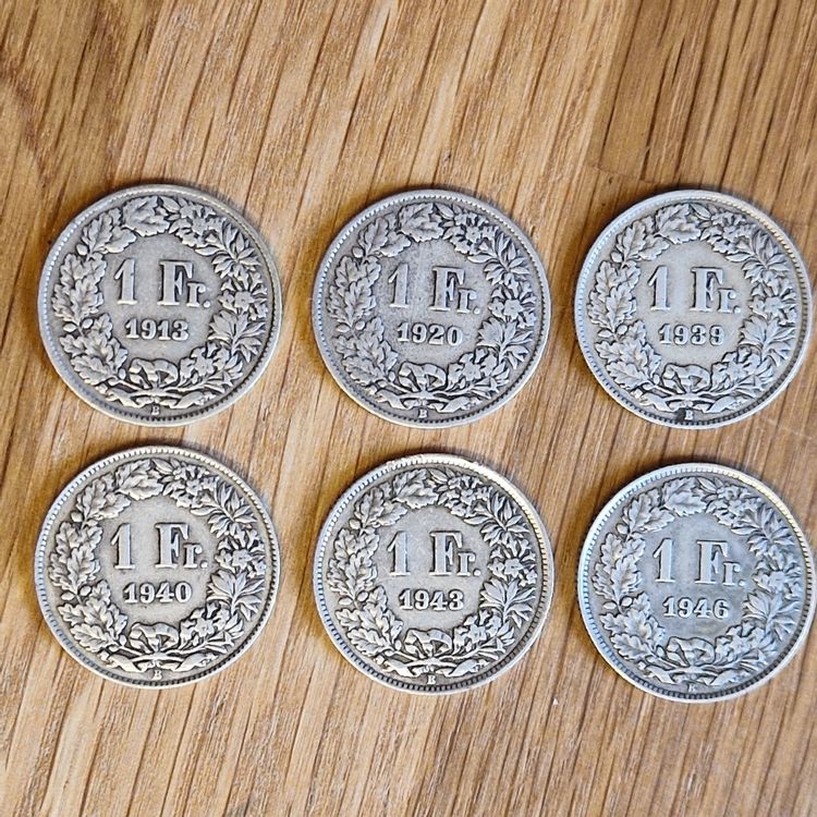 Silbergeld CH 6x 1 Fr. | Kaufen auf Ricardo