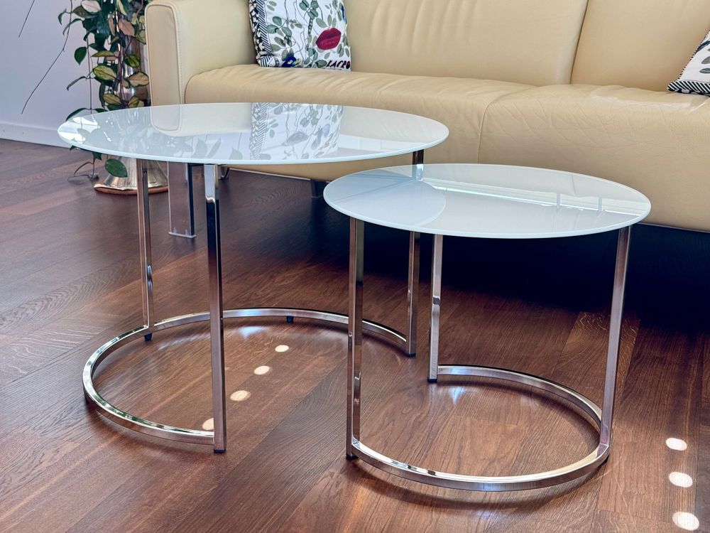Verwunderlich Beistelltische Chrom Glas Bilder