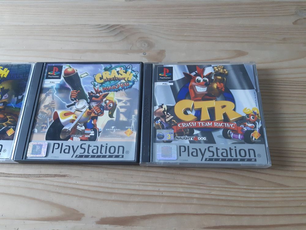 Crash Bandicoot PS1 Set 1 2 Cortex Strikes Back 3 Warped CTR | Kaufen ...