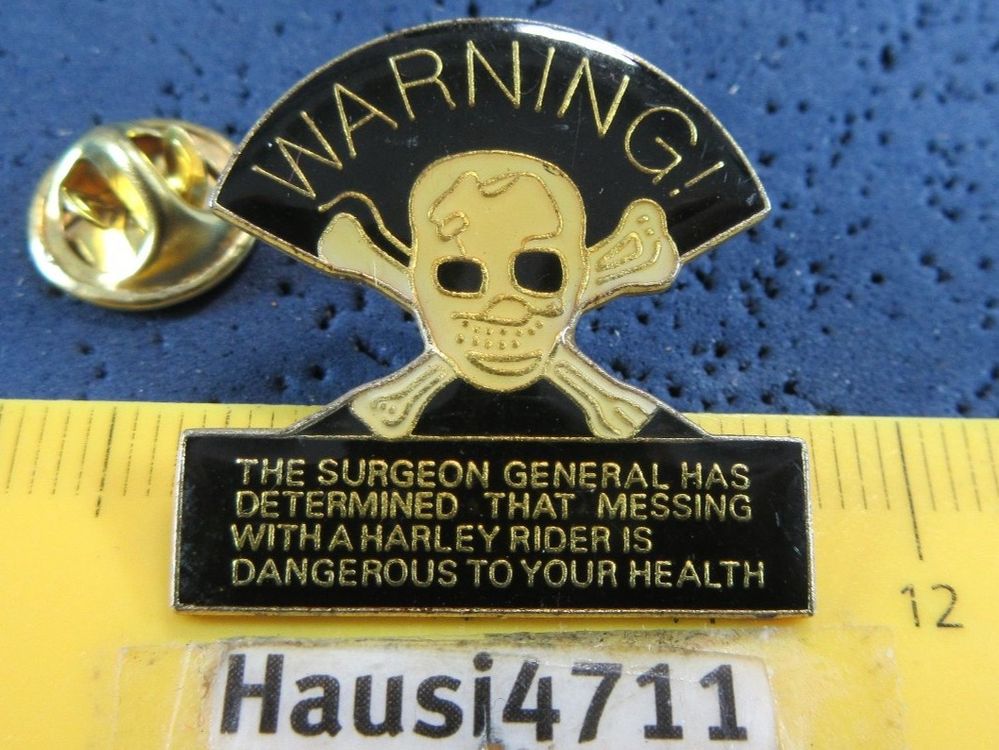 PIN WARNING FOR HARLEY RIDERS SKULL | Kaufen auf Ricardo