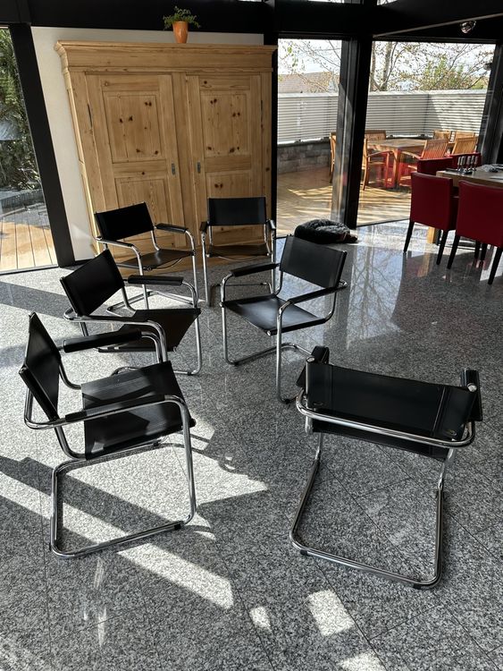 Freischwinger Modell nach Marcel Breuer, Leder Schwarz (Gebraucht) in Bernhardzell für CHF 620 ...