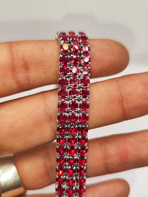 Vintage 925er Silber Armband mit Granaten 16,3gr. Top (Gebraucht) in ...