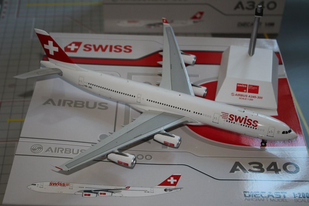Swiss International Air Lines A340-300 (HB-JML), 1:200 (Neuf avec ...