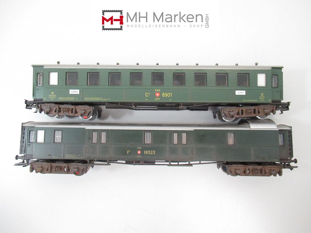 Märklin 4238+49 Personenwagen 3.Kl + Postwagen SBB CFF FFS (Gebraucht ...