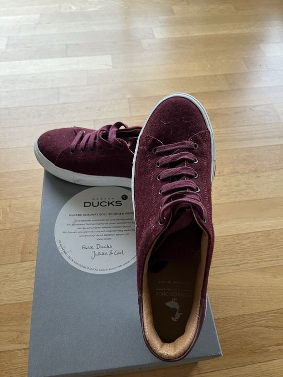 Weinrote Monaco Duck München Gr40 Filz aussen innen Leder | Kaufen auf ...