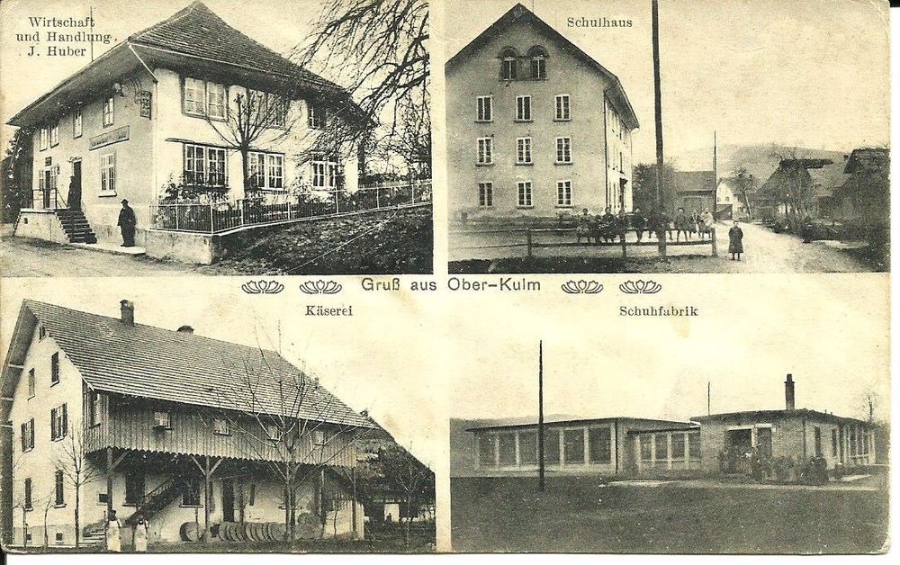 AK OBERKULM 3 BILDER WIRTSCH. HUBER SCHULHAUS KÄSEREI etc. (Gebraucht ...