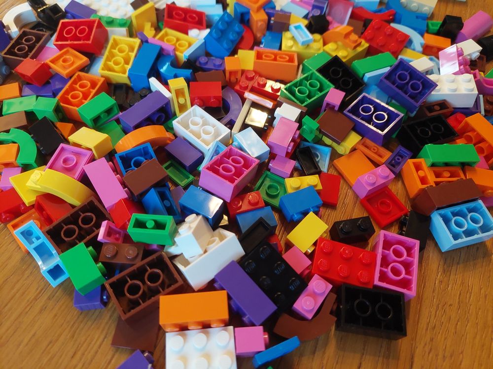 Lego viele bunte Legosteine und Legoplatte weiss | Kaufen auf Ricardo