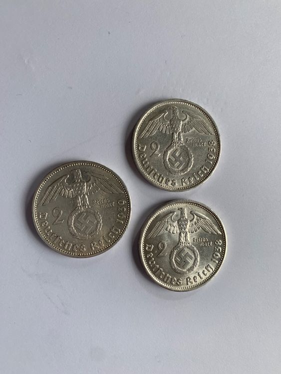 2 Mark Deutsches Reich 2x 1938 1x 1939 mit HK (Gebraucht) in Oberdorf ...