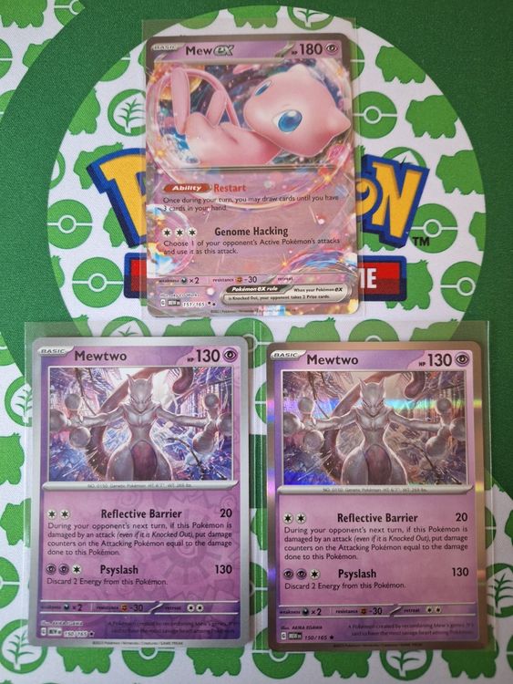 Pokemon 151 Mew ex & Mewtwo Holo&Holo Reverse Set Englisch | Kaufen auf ...