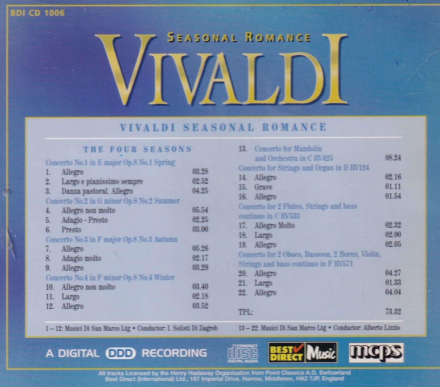 CD ab Fr. 1.--, Seasonal Romance Vivaldi-Klassik zum Kuschel (Gebraucht ...