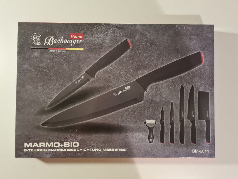 Bachmayer Messerset, 6-teilig, Marmorbeschichtung, Neu (Neu und ...