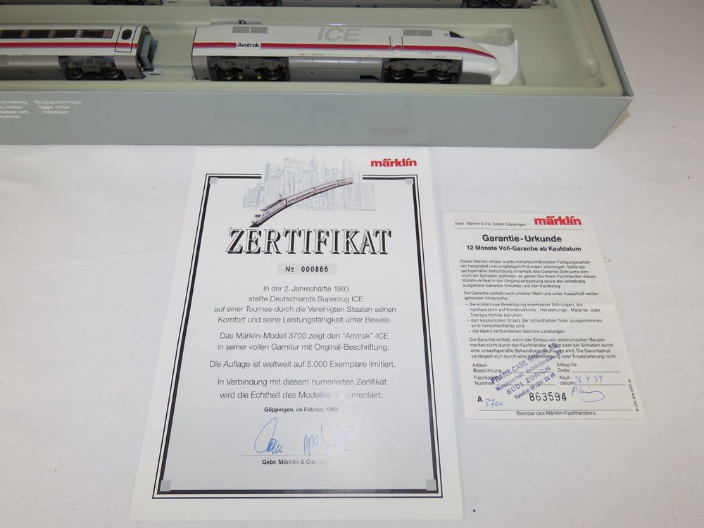 Märklin HO AC ICE-Amtrak 8-teilig Nr.3700 (076) (Neu (gemäss ...