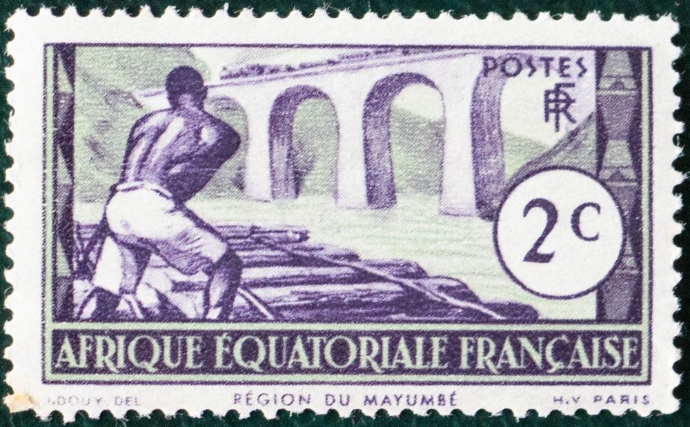 Alte Briefmarke Französisch Äquatorialafrika 2c (Gebraucht) in Chiasso ...