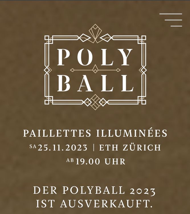 1 x Polyball Ticket (mit Legi) (Neu und originalverpackt) in Zürich für CHF 126 – nur Abholung ...