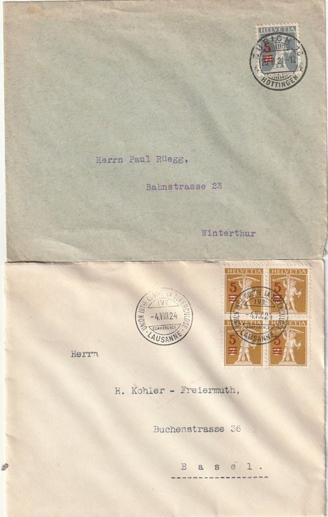 Briefe mit Marken vom Tellknabe mit Armbrust 1921/24 | Kaufen auf Ricardo