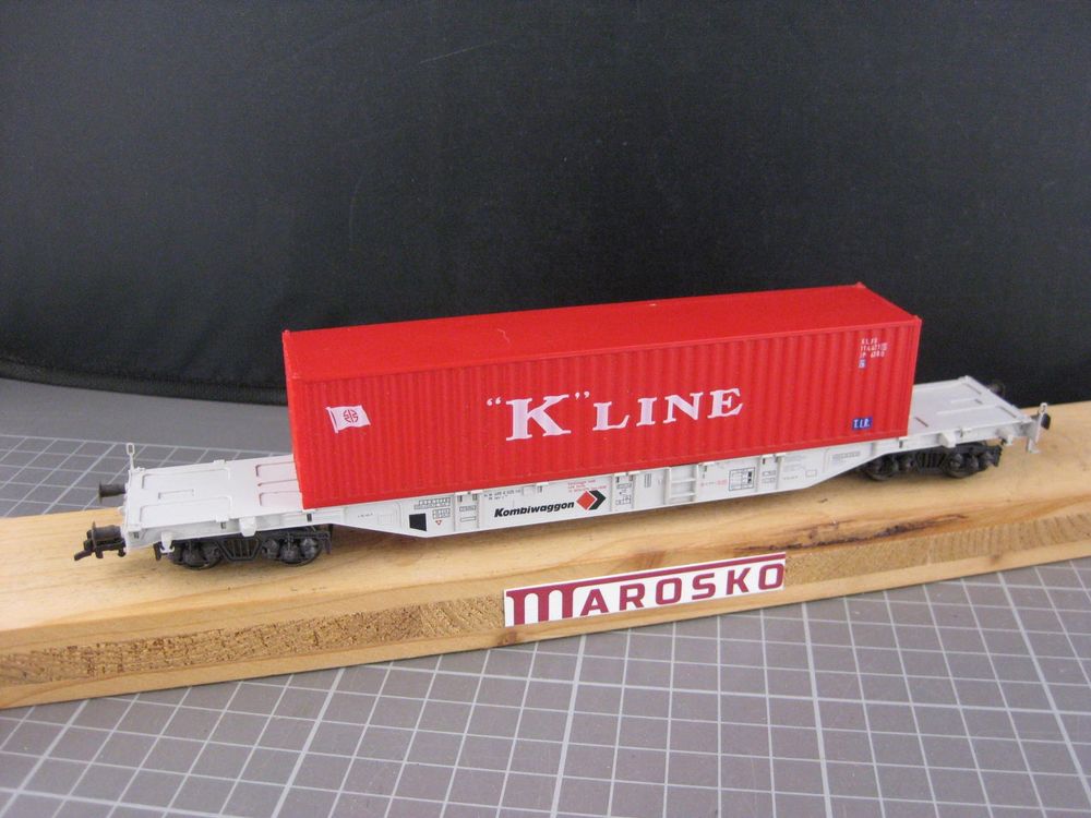 Fleischmann 5247 Kombiwaggon K-Line Containerwagen, mit OVP, (Gebraucht ...