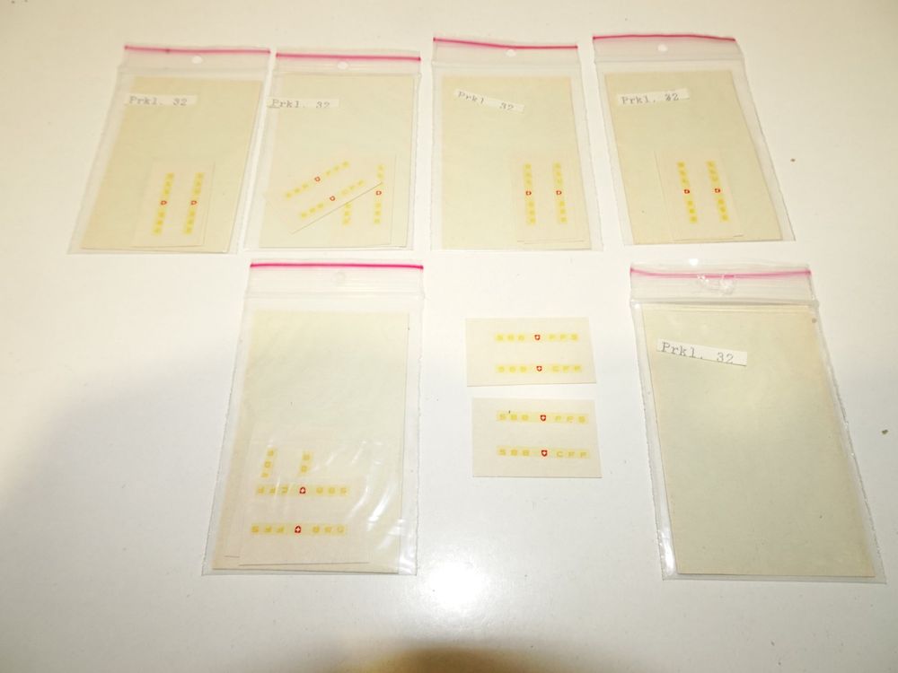 12 Bögen Schiebebilder Decals SBB CFF Wappen Nr. 32 (T33) (Neu (gemäss ...