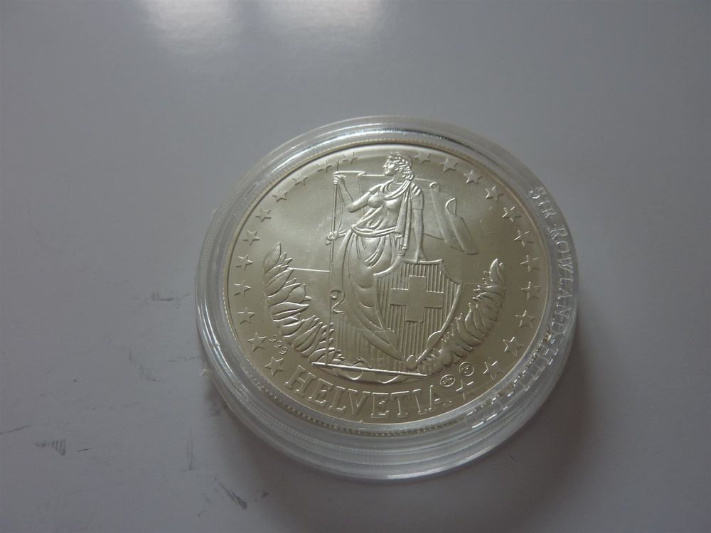 1 Unze- Silbermedaille:Stehende Helvetia (Neu und originalverpackt) in Birrwil für CHF 40 – mit ...