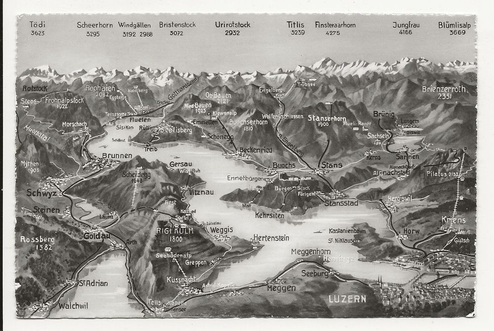 PANORAMAKARTE LUZERN & VIERWALDSTÄTTERSEE (Gebraucht) in Küttigen für CHF 1 – mit Lieferung auf ...