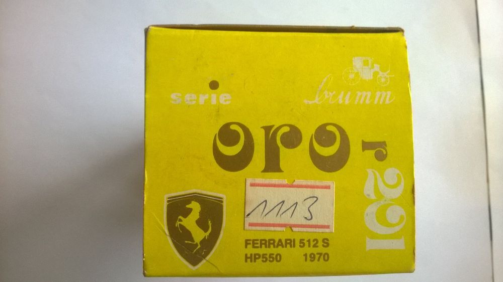 Brumm série ORO N 201 Ferrari 512 S jaune (Neuf avec emballage d ...