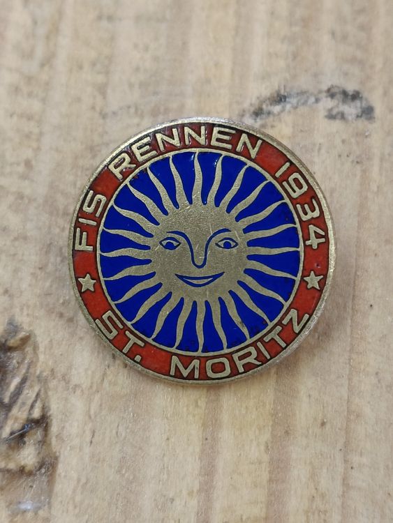 Altes Abzeichen / FIS Rennen St Moritz 1934 - Emailliert | Kaufen auf ...