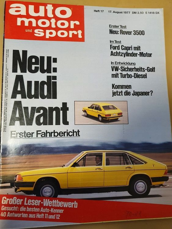 AMS 17/77 Audi 100 Avant 2 CV AK Rover 3500 SD1 Capri V8 xx | Kaufen auf Ricardo