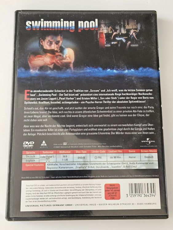 Swimming Pool - Der Tod feiert mit! DVD Horror-Film FSK18 (Gebraucht ...