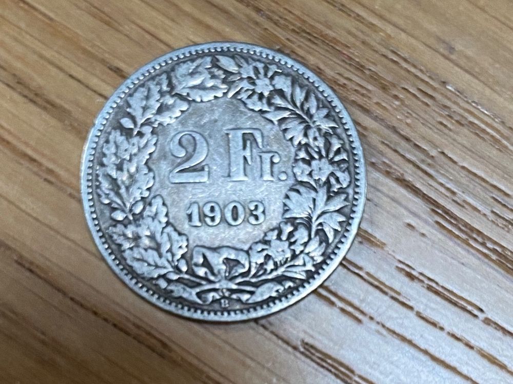 Pièce de 2 francs suisse de 1903 - en argent (Gebraucht) in ayent für CHF 4 – mit Lieferung auf ...