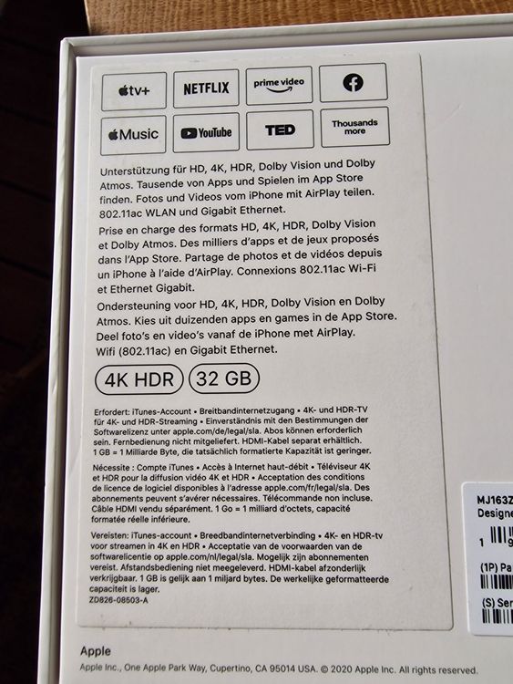 Apple TV 4K mit Salt Fernbedienung (Neu (gemäss Beschreibung)) in für ...