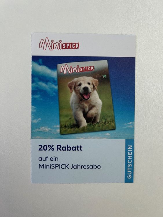 MiniSPICK 20% Gutschein ein ein Jahresabo (Neu und originalverpackt) in ...