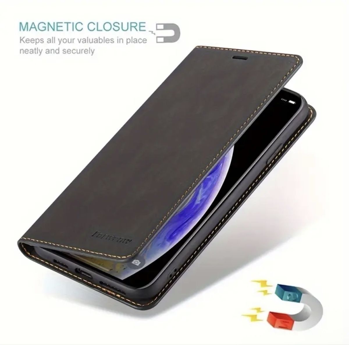 iPhone 15 Pro Max Leder Klapphülle Rot mit Kartenfach (Neu und ...