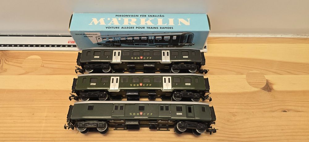 3er Set Blechwagen Personenen Märklin 4038 + 4017 SBB (Neu (gemäss ...