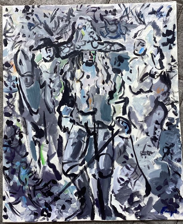 Abstrakte Gemälde mit Personen Unleserlich Signiert | Kaufen auf Ricardo