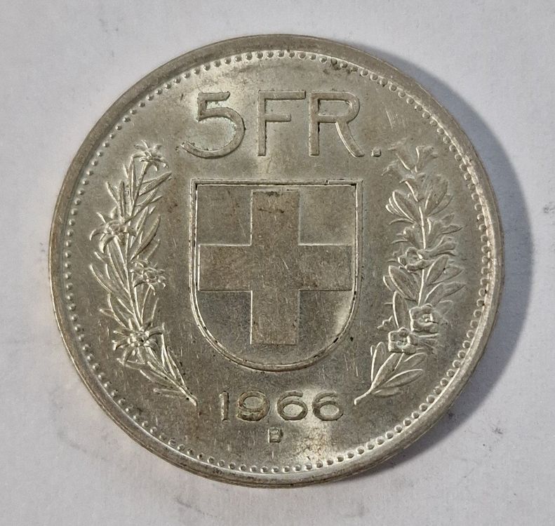 5 Franken 1966 Schweiz Silber (Gebraucht) in Mitlödi für CHF 13 – mit Lieferung auf Ricardo kaufen
