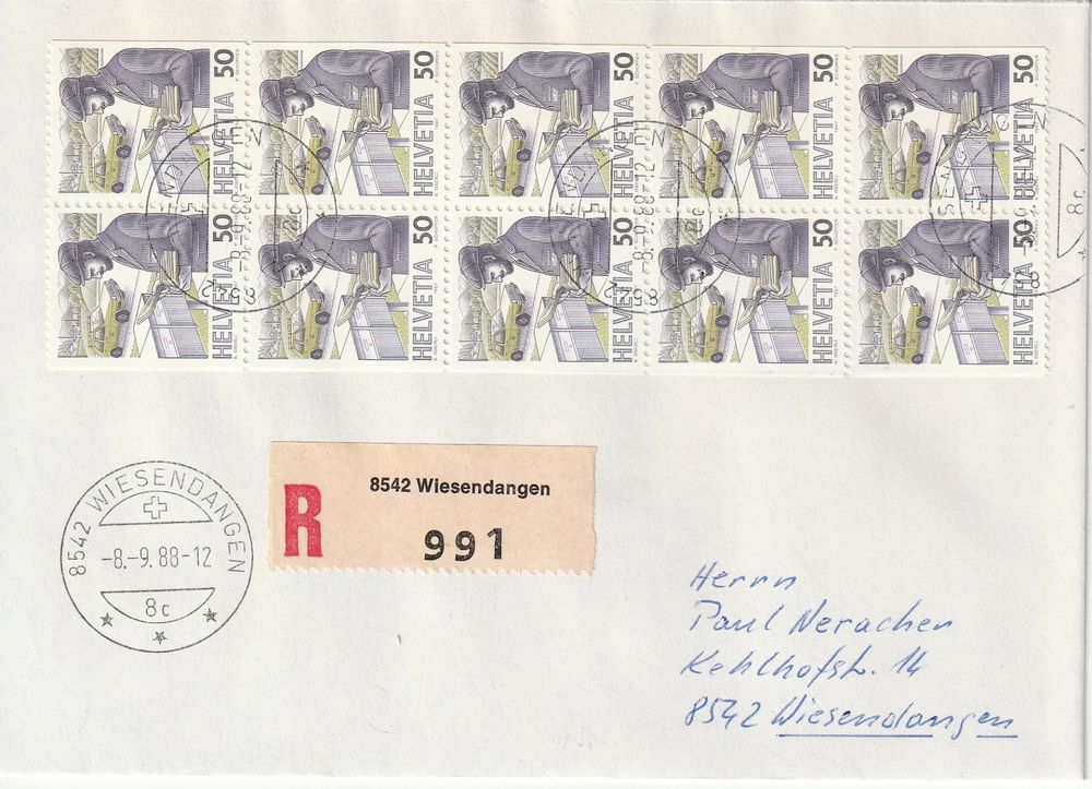 Lettre en Recommandé de Wiesendangen (Gebraucht) in Ste-Croix für CHF 3 – mit Lieferung auf ...