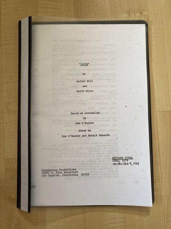 Alien Screenplay, Movie, Giger, Aliens, Sci-Fi | Kaufen auf Ricardo