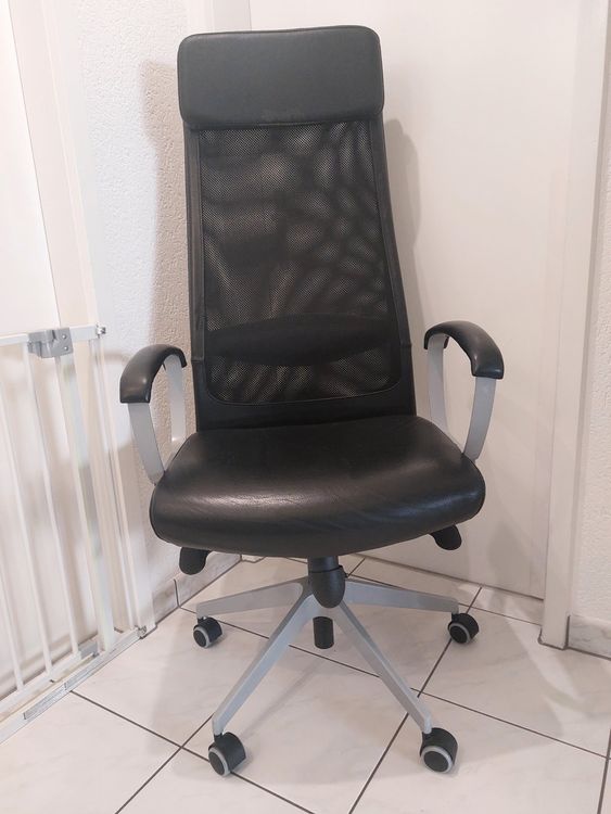 IKEA Drehstuhl Bürostuhl MARKUS schwarzes Leder gebraucht (Gebraucht) in Zürich für CHF 40 – nur ...