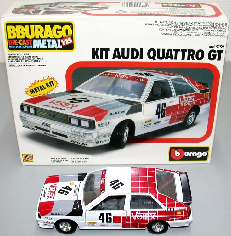 2x Audi Quattro GT Rally «Votex», BBURAGO METAL KIT 1:24 | Kaufen auf ...