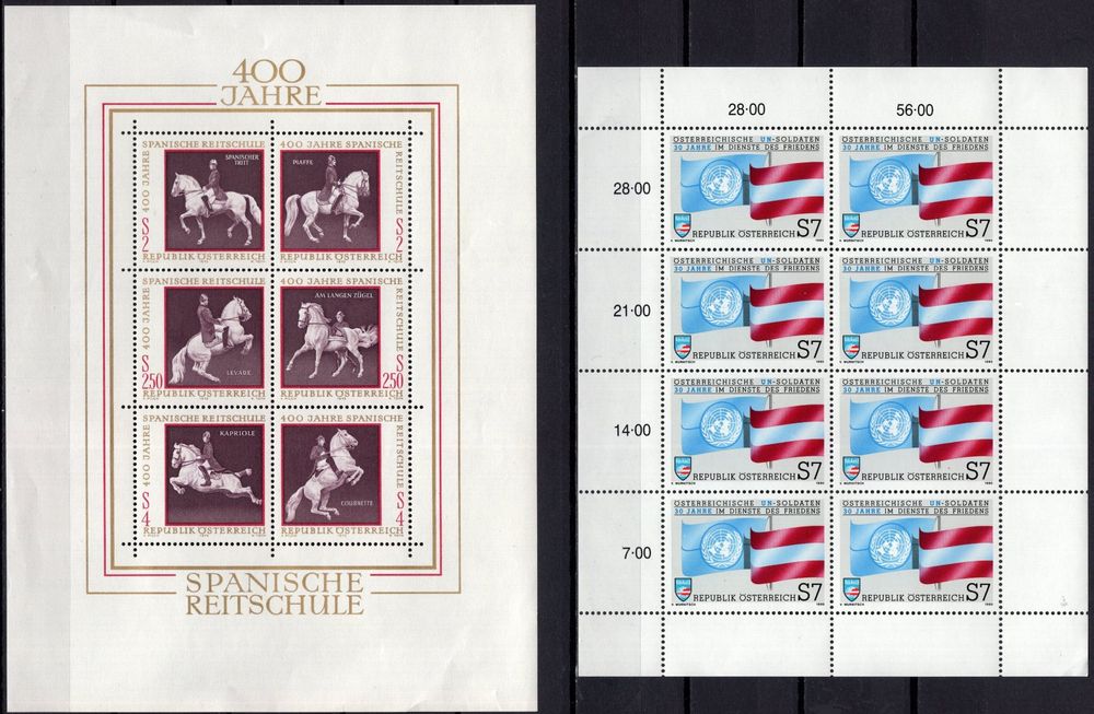 2 interessante Kleinbogen von ÖSTERREICH (Neu (gemäss Beschreibung)) in Eglisau für CHF 1.5 ...