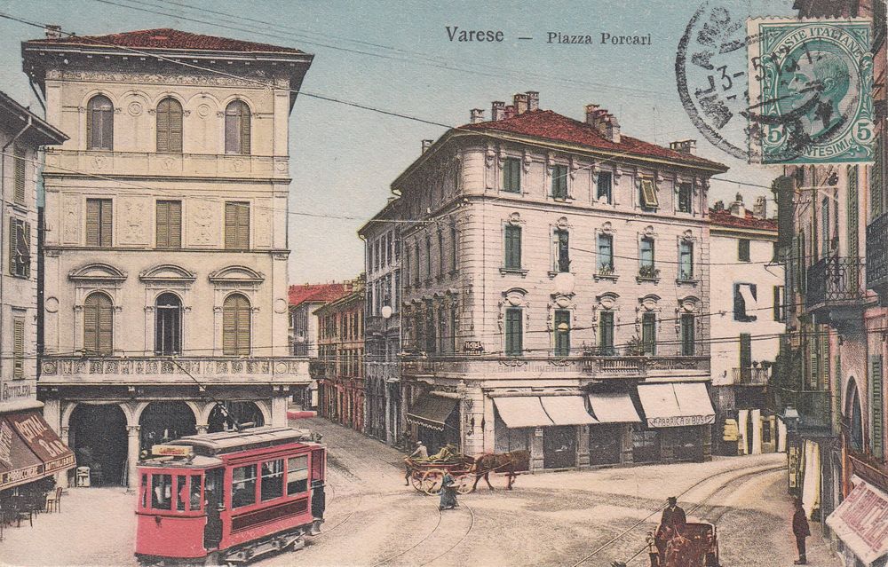 AK Varese - Piazza Porcari con Tram 1913. Rara | Kaufen auf Ricardo