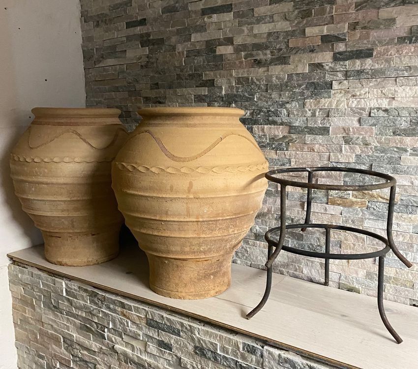 Ton Topf Vase Tonschale Blumentopf Pflanzentopf mit Ständer (Gebraucht ...