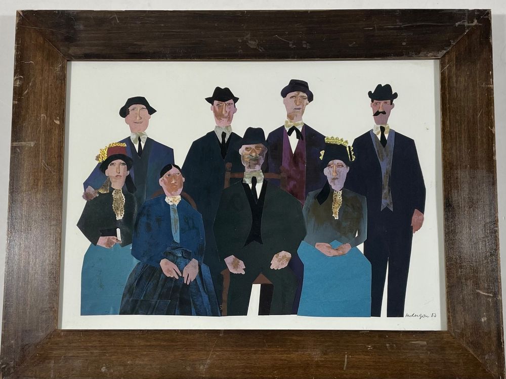 Interessante Collage mit Personen unleserlich Signiert | Kaufen auf Ricardo