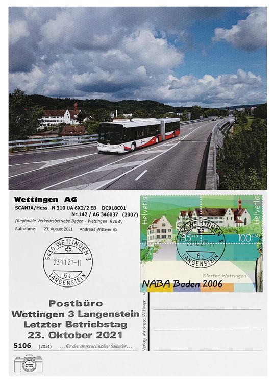 Wettingen 3 Langenstein Letzttag Post Bus Scania RVBW Baden (Neu (gemäss Beschreibung)) in Bern ...