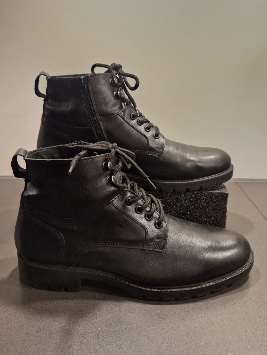 PIER ONE Leder-Boots Schwarz – Grösse 44 – Top Zustand (Gebraucht) in ...