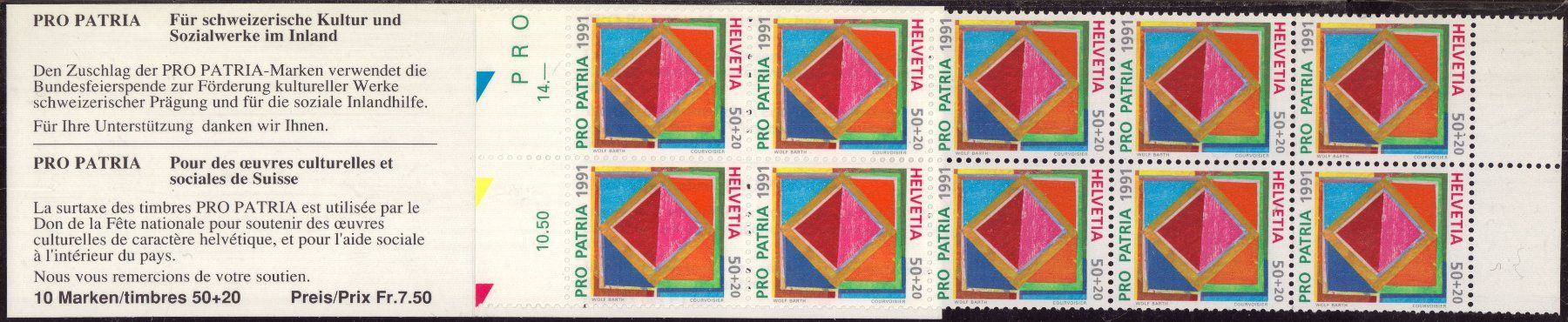 1991 Pro Patria MH postfrisch KW 20.- Postpreis 7.50 (Neu (gemäss ...
