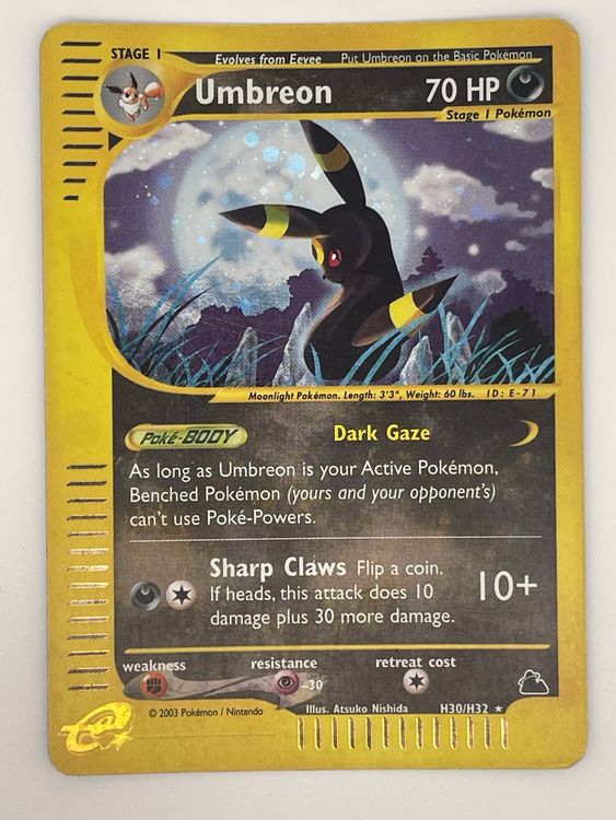 Umbreon H30/H32 Holo Pokémon Skyridge (SWIRL) ab 1.- (Neu (gemäss ...
