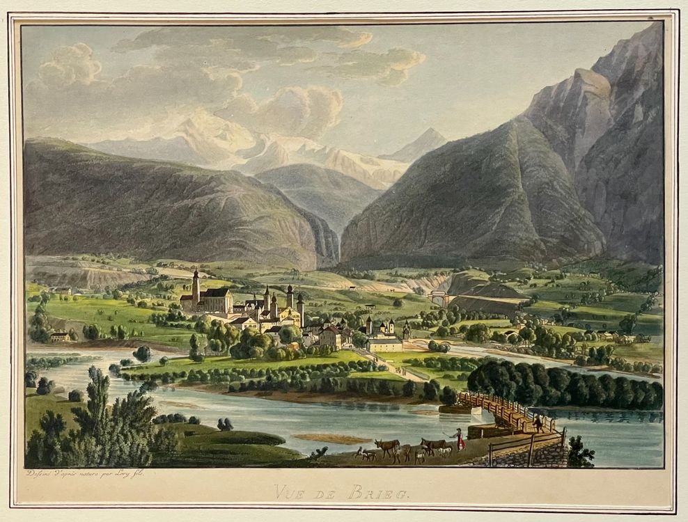 Aquatinta - Vue de Brieg (Brig) - Lory fils (Gebraucht) in Murgenthal ...