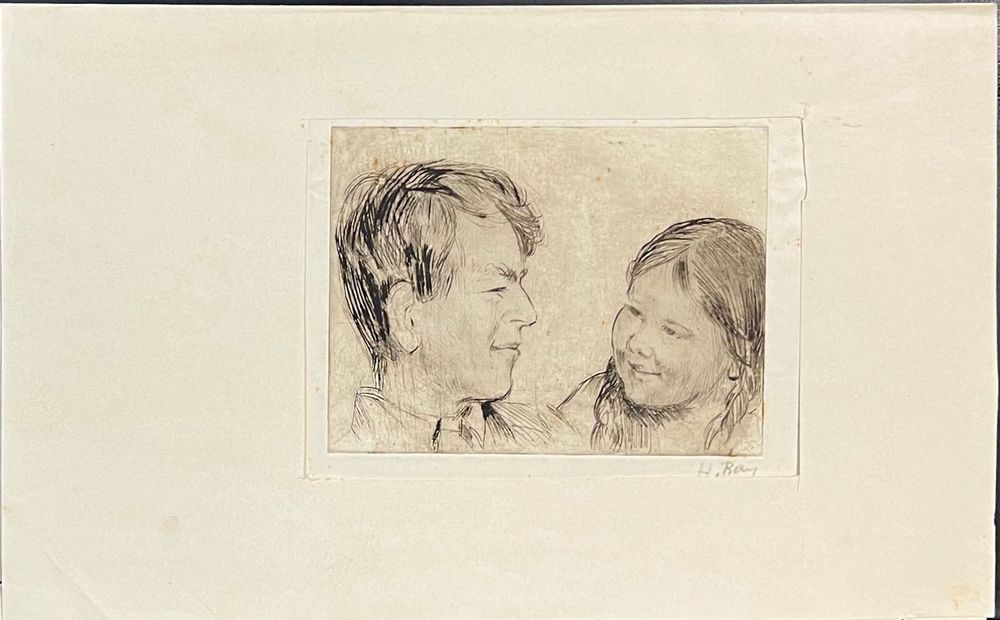 Hanni Bay. Geschwister-Porträt. Radierung. | Kaufen auf Ricardo