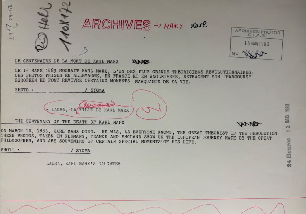 Laura Marx, Tochter von Karl Marx, 1983, Grosse Pressefoto | Kaufen auf ...